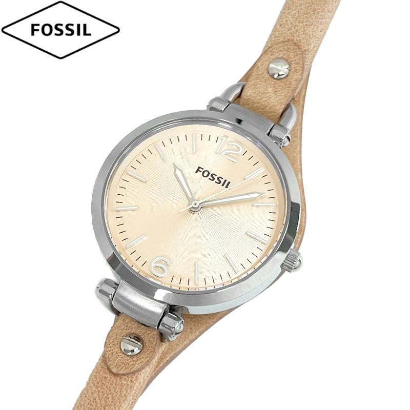 FOSSIL フォッシル 腕時計 新品・アウトレット ジョージア ES2830 レディース クォーツ ベージュ文字盤 レザーベルト並行輸入品 ...