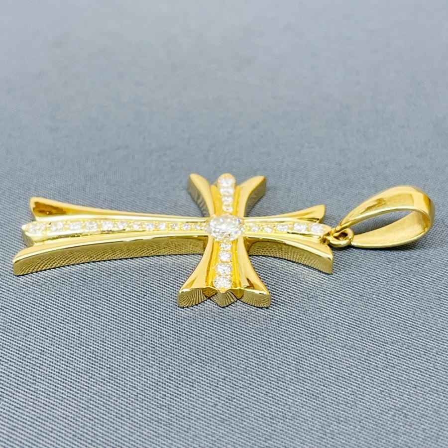 K18 クロス40 三角バチカン 鑑定書付き イエローゴールド ペンダントトップ ダイヤモンド 0.5ct G SI2 GOOD UP メンズ ori24 :k18cross40order ...