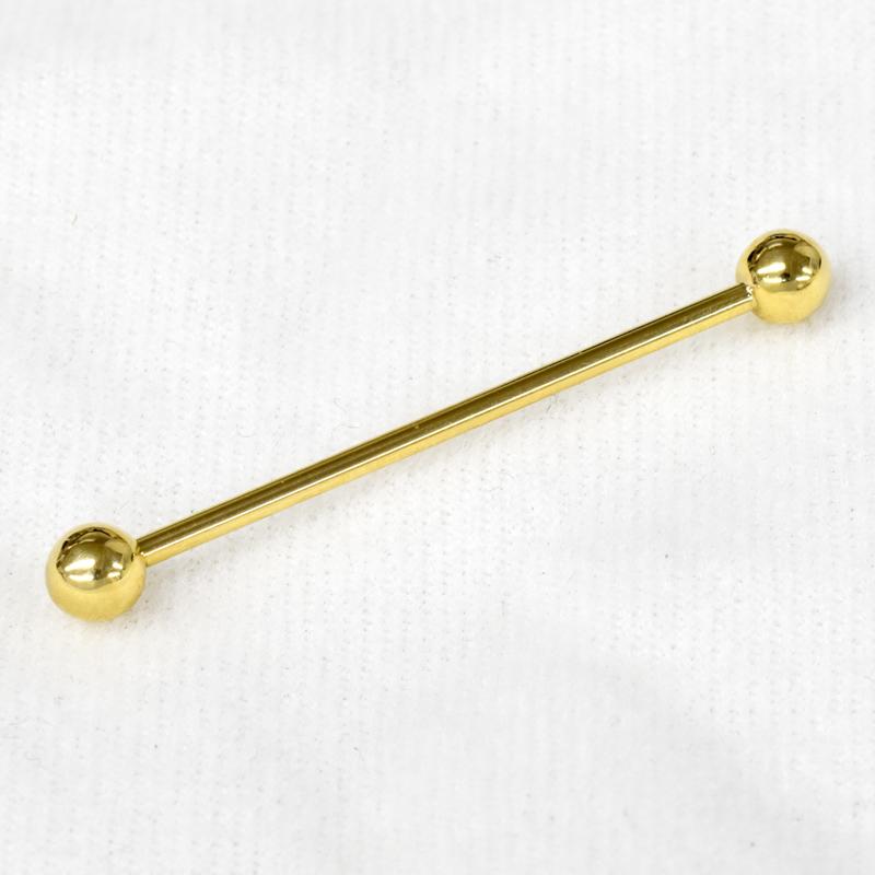 K18 18金 ボディピアス ストレートバベル 14G インダストリアル 軟骨 ピアス ネジ式 耳用 1個売り 日本製 高級 つけっぱなし ori24 : k18industrial ...