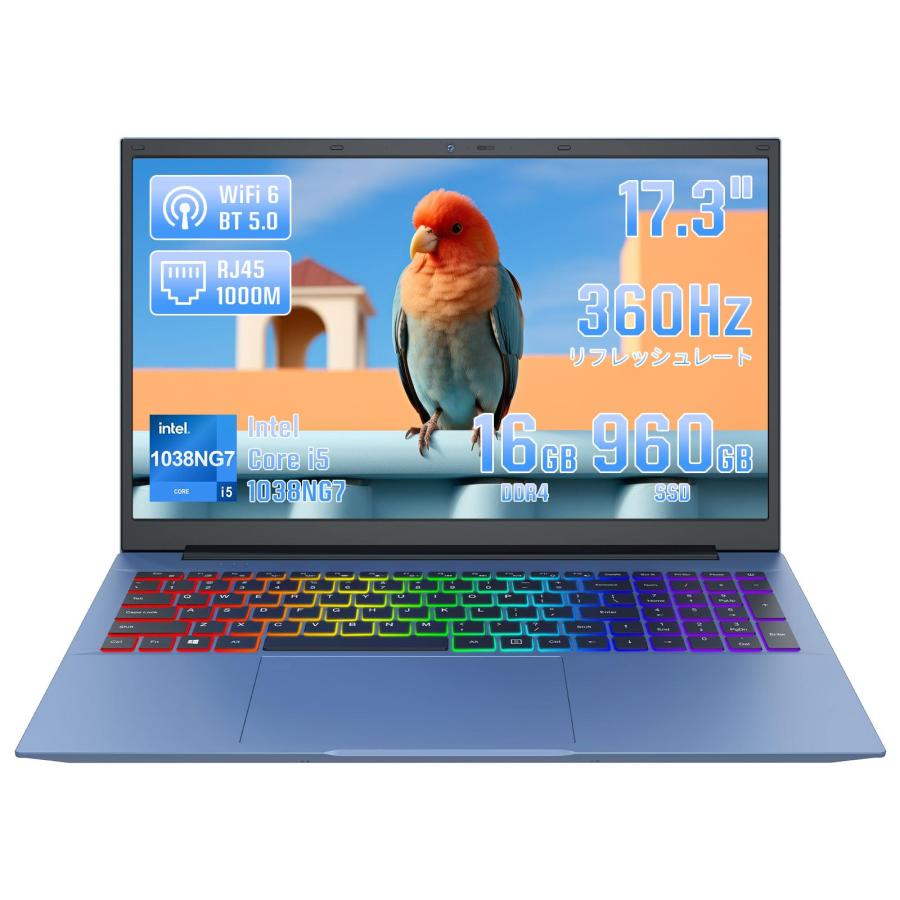 17.3インチ ノートパソコン Office搭載 core i5-1038NG7/360hzリフレッシュレート/16GBメモリ パソコン ...