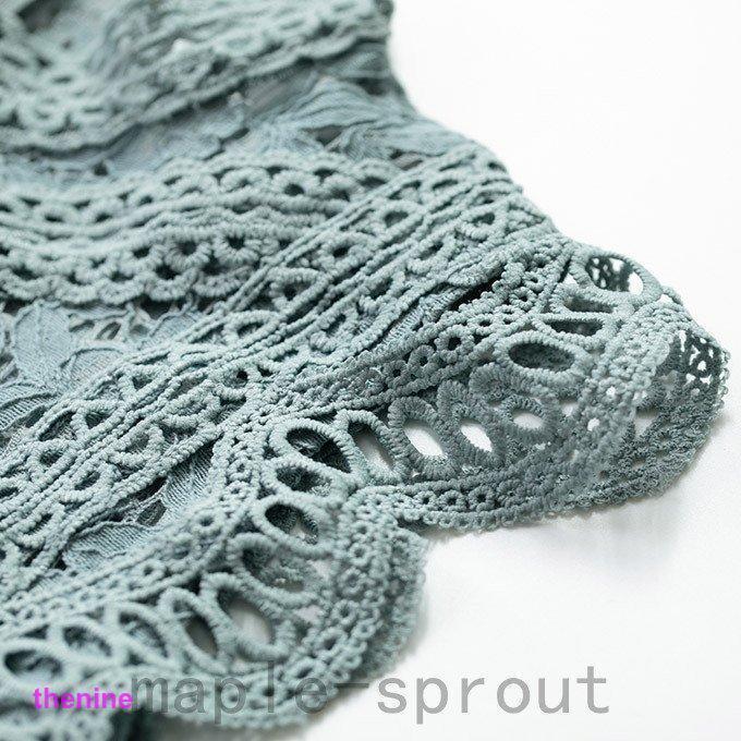 ブラウス レディース 総レース フリル袖 ノースリーブ 高品質 プチハイネック トップス インナー : SMART PARTS 専門店 ...