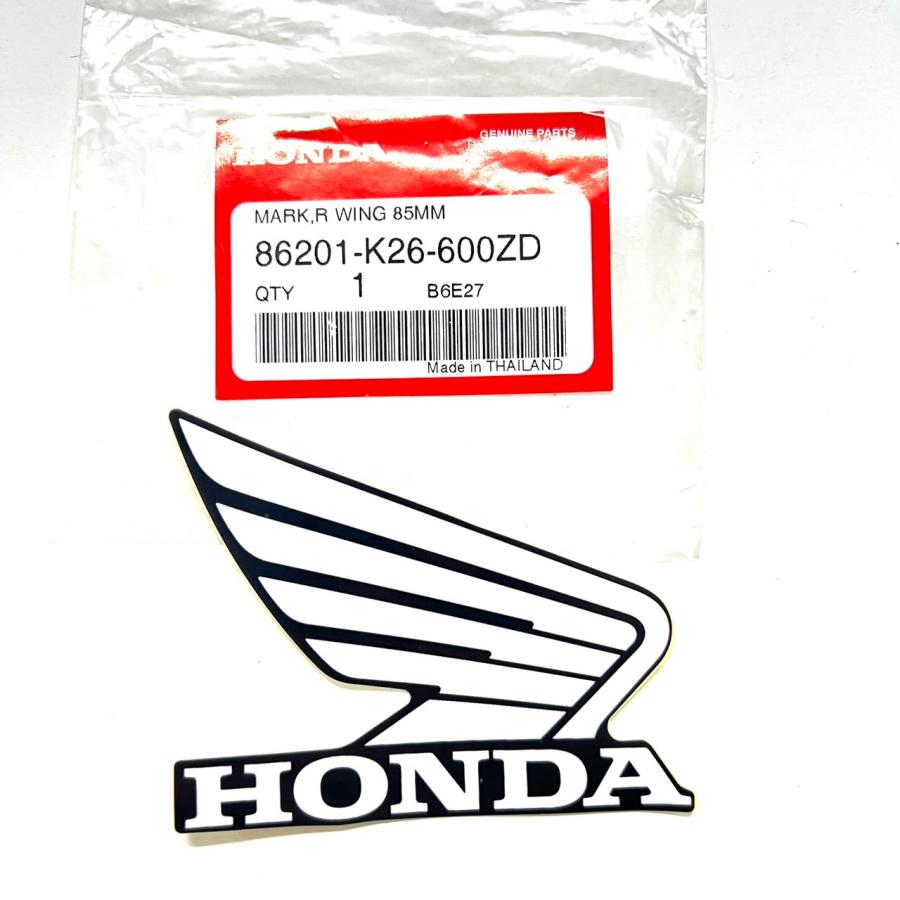 ホンダ（HONDA） 純正 ウイングマーク ステッカー / Wing Mark Sticker Honda White/Black Genuine 86201-K26-600ZD ...