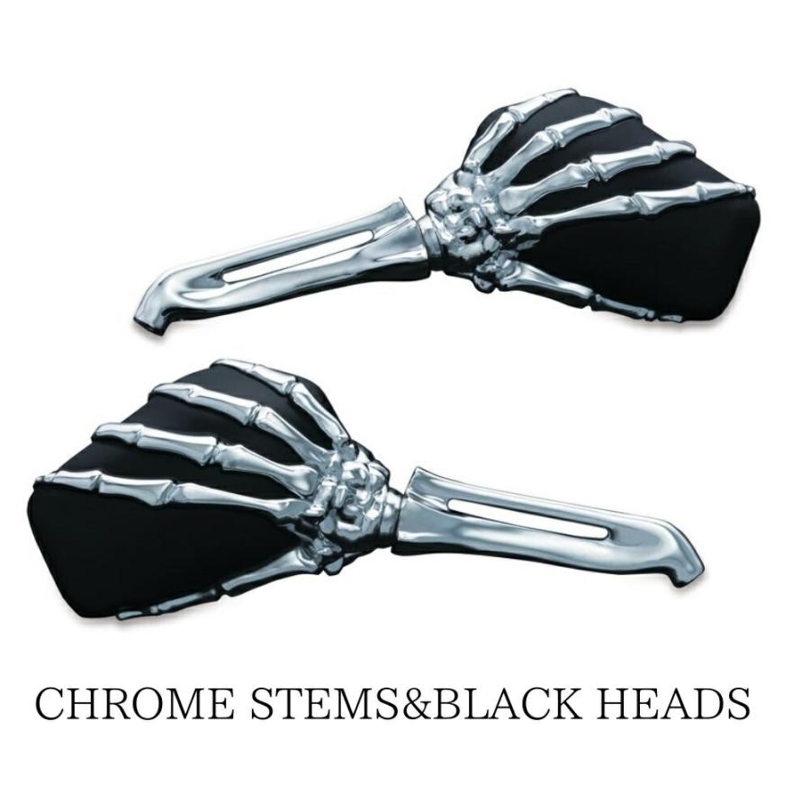 Harley Davidson（ハーレー・ダビッドソン） KURYAKYN スケルトンハンドミラー Skeleton Hand Mirrors ...