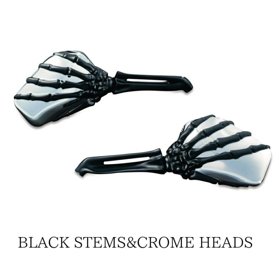 Harley Davidson（ハーレー・ダビッドソン） KURYAKYN スケルトンハンドミラー Skeleton Hand Mirrors ...
