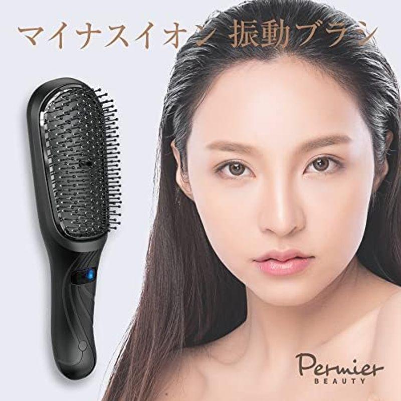 多摩電子工業 Permier Beauty マイナスイオン ヘアブラシ 音波振動 静電気軽減 充電式タイプ PEB001モデル ...