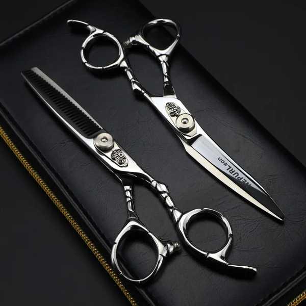 NEPURLson Barber Hair Scissors Professional High Quality 6 Inch Salon Hair Cutting Thinning ...