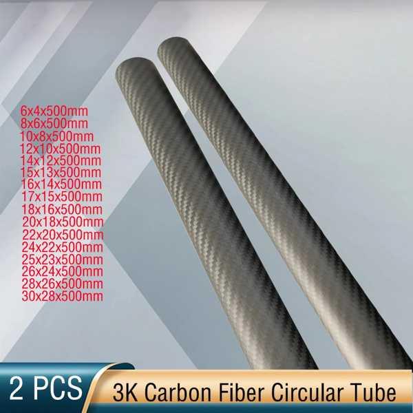 カーボンファイバーツイルラウンドチューブ,マットパイプ,3k,長さ500mm,高硬度,od 6mm -30mm, 2個 : smile beach - 通販 - Yahoo!ショッピング
