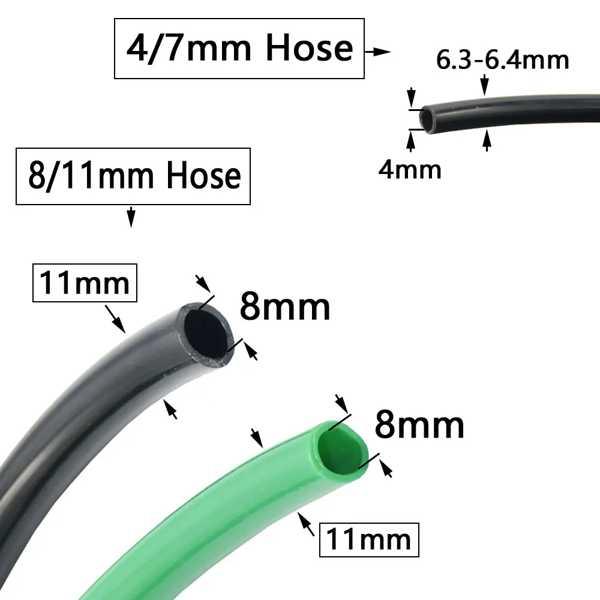 庭用PVC散水ホース 2m-50m 4/7mm 8/11 9/12mm 1/2 "/3/4" めねじ接続付きマイクロ灌漑パイプ : smile beach - 通販 - Yahoo!ショッピング