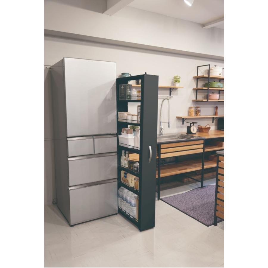 トールワゴン ハイタイプ 幅20cm NWH-200K 収納 隙間 ワゴンラック 隙間ラック キャスター ブラック ストッカー サニタリー すき間収納 薄型 シンプル 田窪 : 住まいる ...