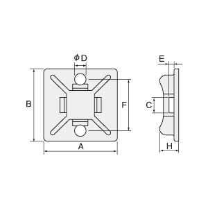 HellermannTyton ヘラマンタイトン MB4-B マウントベース 黒 標準 ビス止め 100個入 配線固定具 インシュロック 結束バンド (42060360)@ : スマイル本舗 ...