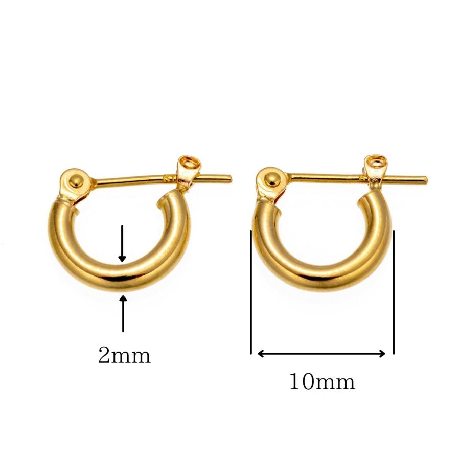18金 フープピアス メンズ レディース 2mm×10mm K18 18K K18刻印 18金 フープピアス メンズ レディース 2mm×10mm K18 18K K18刻印