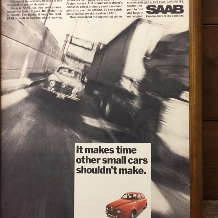 SAAB 外国車 ポスター B4額入り サーブ 複製広告 追い越し B4-369 : 2525-fb4-369 : アメリカ雑貨 フィフティファイブ - 通販 - Yahoo!ショッピング