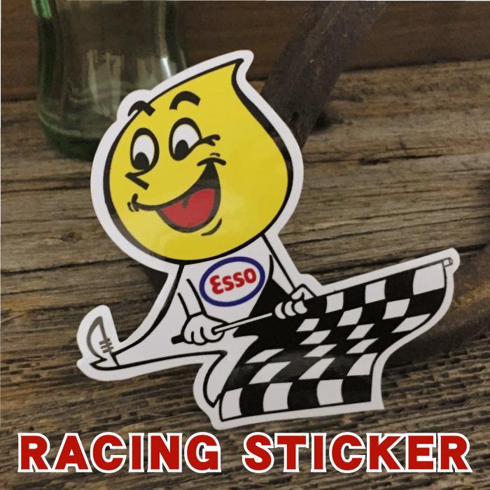笑う Esso Boy ステッカー エッソボーイ チェッカーフラッグ オイル 燃料ブランド 一滴君 JLMS143 : アメリカ雑貨 ...