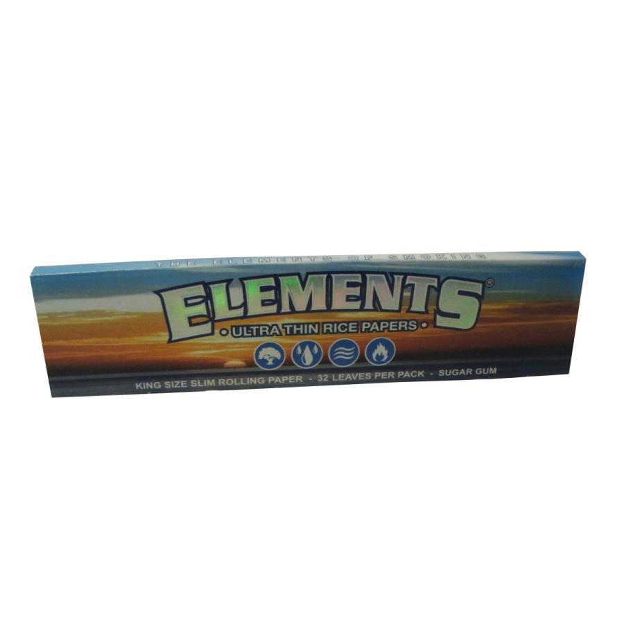 5冊セット Elements King Size slim Papers Rolling Paper from Rice 110mm ...