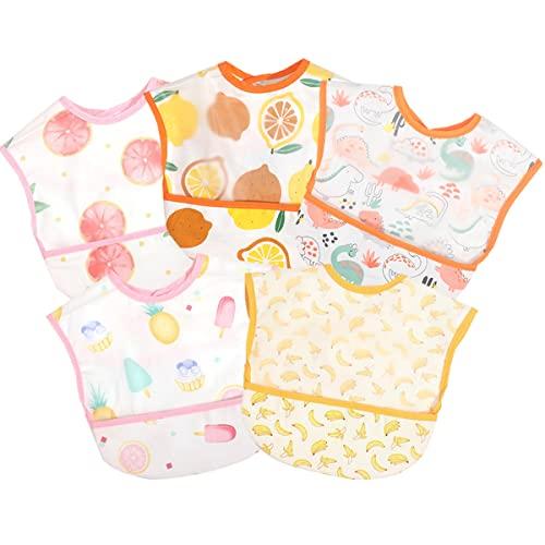 [LACUPES] 食事用 エプロン ビブ スタイ 食事用エプロン ベビー スタイ 子供 保育園 離乳食 汚れにくい 洗いやすい 5枚セット ...