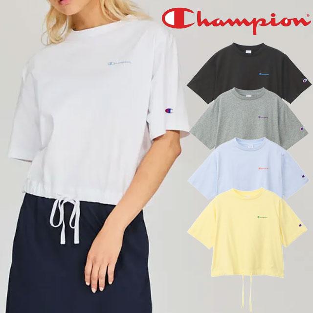 Champion チャンピオン Tシャツ レディース ショートスリーブ 接触冷感 ドローストリング クルーネック アパレル コットン100％ アメカジ ウェア CW-B322 055 オフ ...