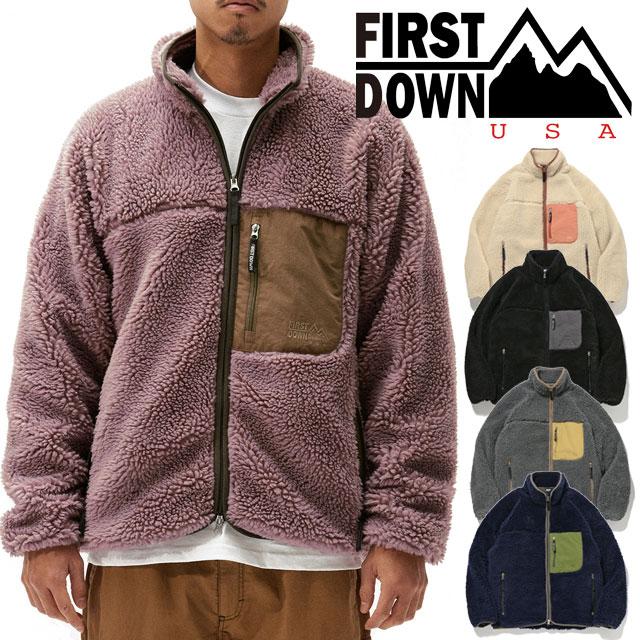 FIRST DOWN（ファーストダウン） メンズ レディース アウター F542015 ボアフリースジャケット トップス 長袖 上着 羽織り 防寒対策 前開き アパレル オフ : シューマート ...