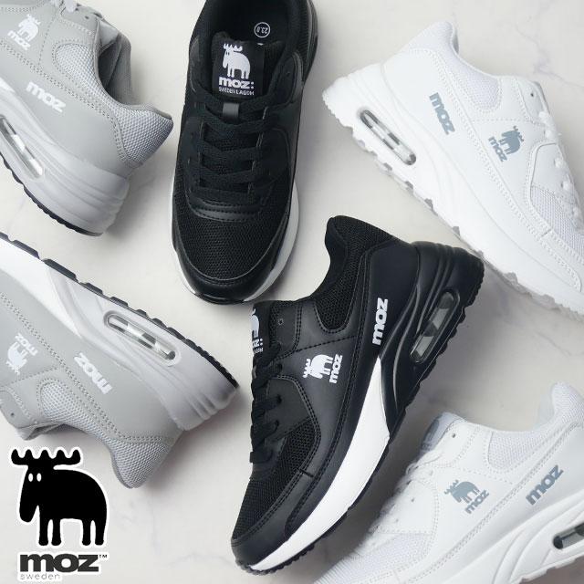 moz モズ 厚底 スニーカー レディース ローカット 軽量 エアーソール MZ-3367 白 : シューマートワールド - 通販 - Yahoo!ショッピング