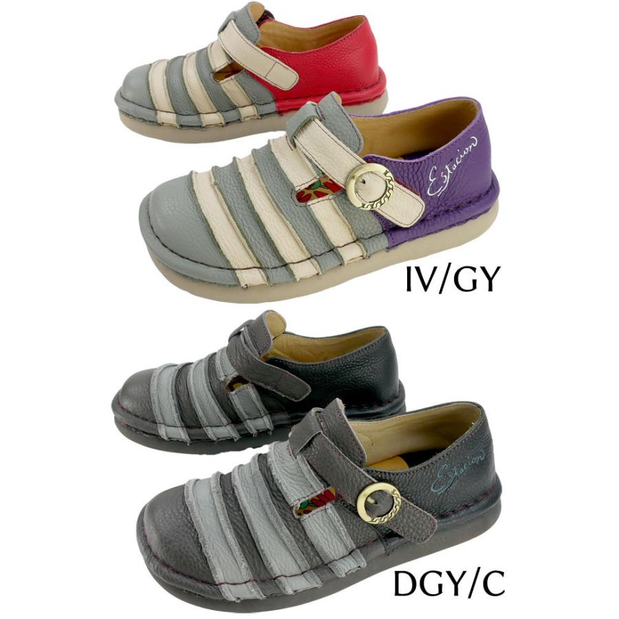 送料無料 レディース 2021 秋冬 新作 秋新作 夏新作 FW スリッポン 人気 流行 定番 Estacion TG244-1 本革 レザー ミセス コンフォートシューズ カジュアルシューズ ボーダー しましま 靴 アイボリー ダークグレー ネイビー ダークオーク アイボリー/オーク エスタシオン Estacion レディース スリッポン 本革 レザー ミセス