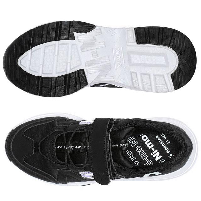 ムーンスター 女の子 子供靴 キッズ ジュニア 厚底 スニーカー ベルクロ 紐靴 2WAY Cawaii Plus スタイルアップ 抗菌 防臭 においケア NM J090 黒 : i19-nm ...