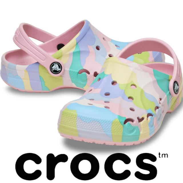 crocs（クロックス） クロッグサンダル キッズ 女の子 バヤ シーズナル プリンテッド クロッグ k ジュニア サボサンダル 209728 ...