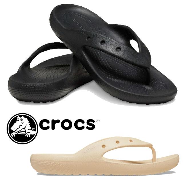 crocs クロックス トングサンダル レディース クラシック フリップ v2 メンズ コンフォート ビーチサンダル ローヒール ビーサン ...