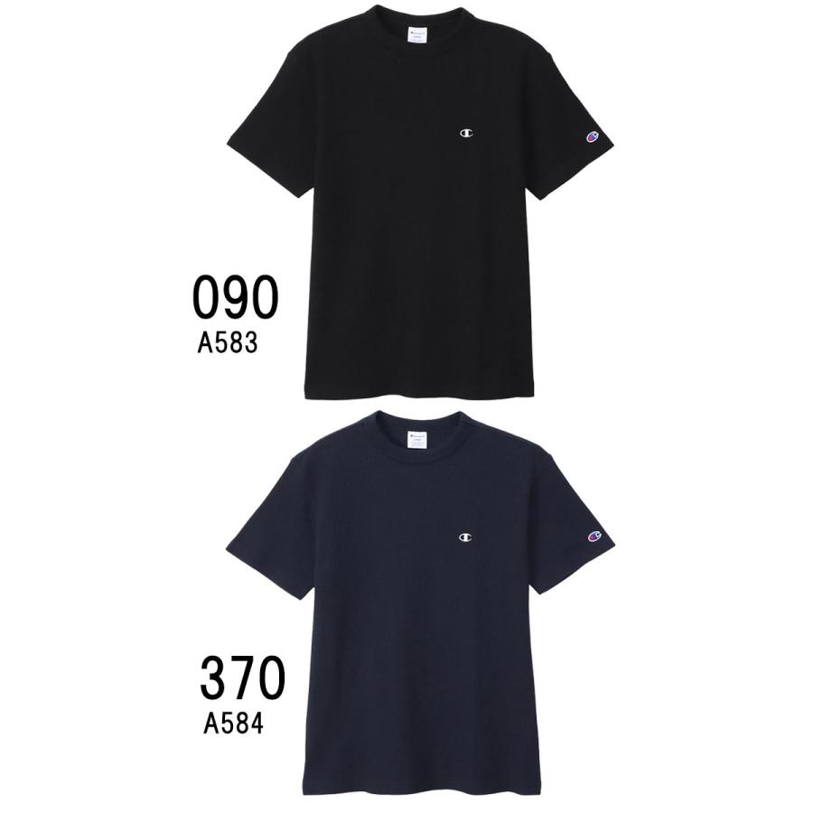 Champion チャンピオン Tシャツ メンズ C3-Z342 ティーシャツ 半袖 トップス ワッフル シンプル クルーネック 丸首 アパレル 定番 ワンポイント メール便 : シューマート ...