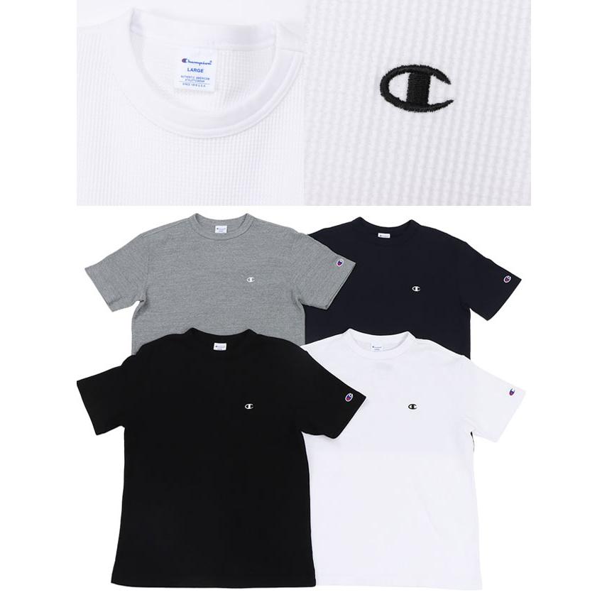Champion チャンピオン Tシャツ メンズ C3-Z342 ティーシャツ 半袖 トップス ワッフル シンプル クルーネック 丸首 アパレル 定番 ワンポイント メール便 : シューマート ...