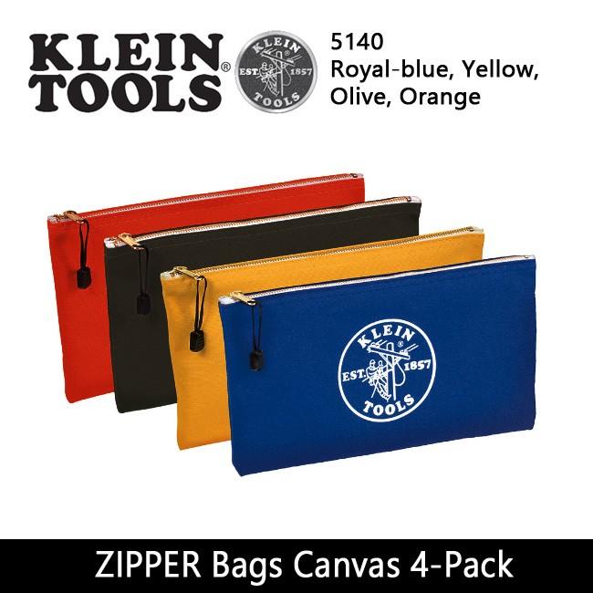 KLEIN TOOLS クラインツールズ ZIPPER Bags Canvas 4-Pack 5140 Royal-blue/Yellow ...