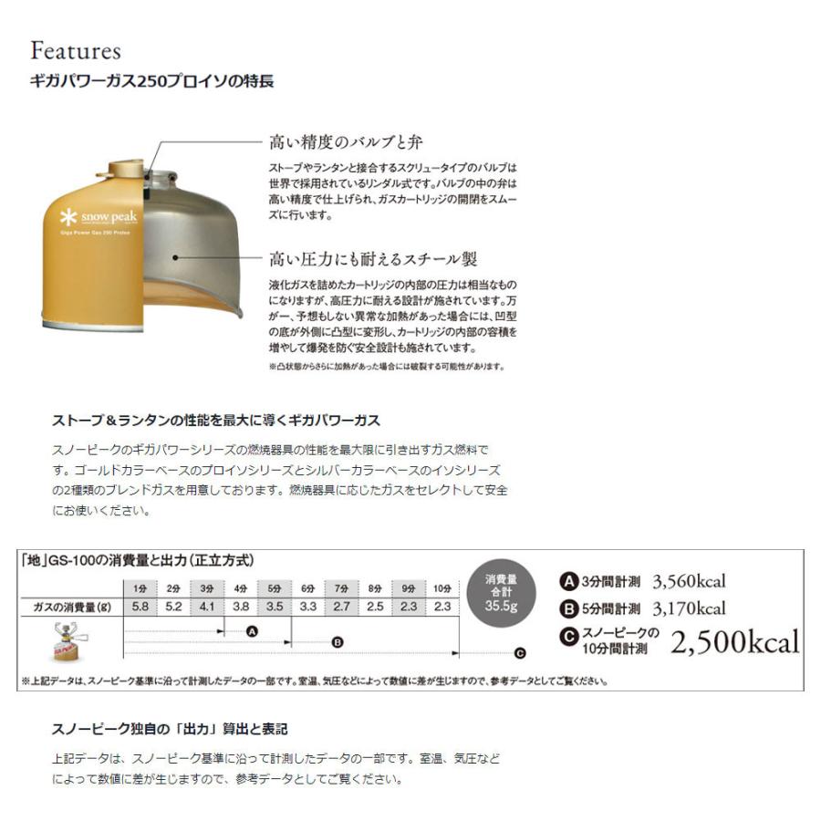 Snow Peak スノーピーク ガスカートリッジ GigaPower Fuel 250 Prolso ギガパワーガス 250プロイソ GP-250GR :sp-gp-250gr:SNB ...