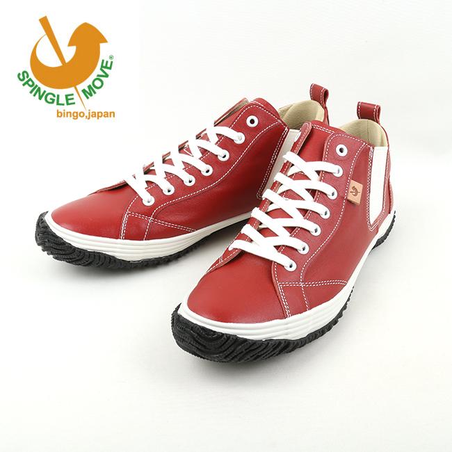 SPINGLE 【サイズ交換送料無料】SPINGLE MOVE スピングルムーブ SPM-442 Red SPM442-10 【 スニーカー シューズ 靴 革 サイドゴア ミドルカット ...