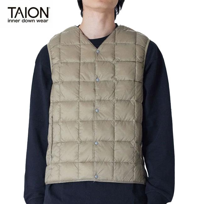 TAION（タイオン） Basic V Neck Button Inner Down Vest ベーシックVネックボタンインナーダウンベスト TAION-001 【 防寒 メンズ アウトドア ...