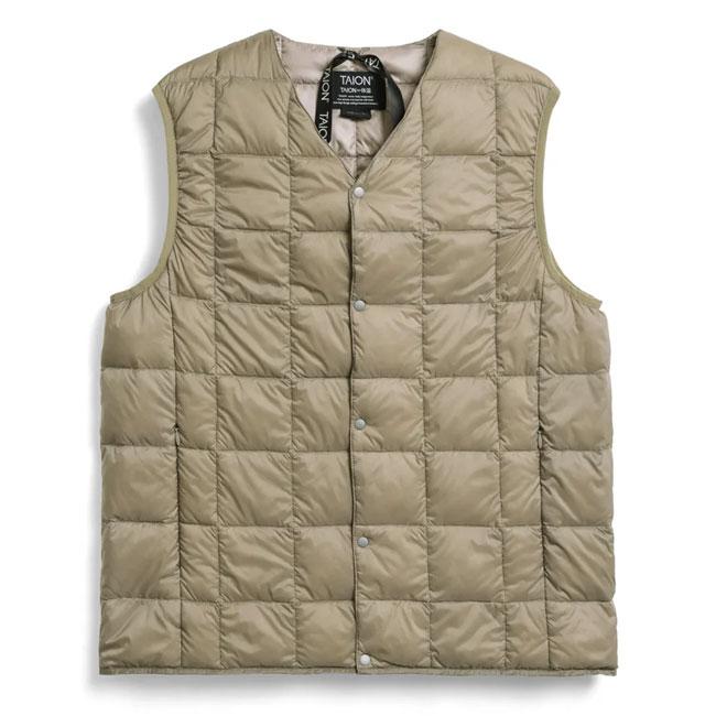 TAION（タイオン） Basic V Neck Button Inner Down Vest ベーシックVネックボタンインナーダウンベスト ...