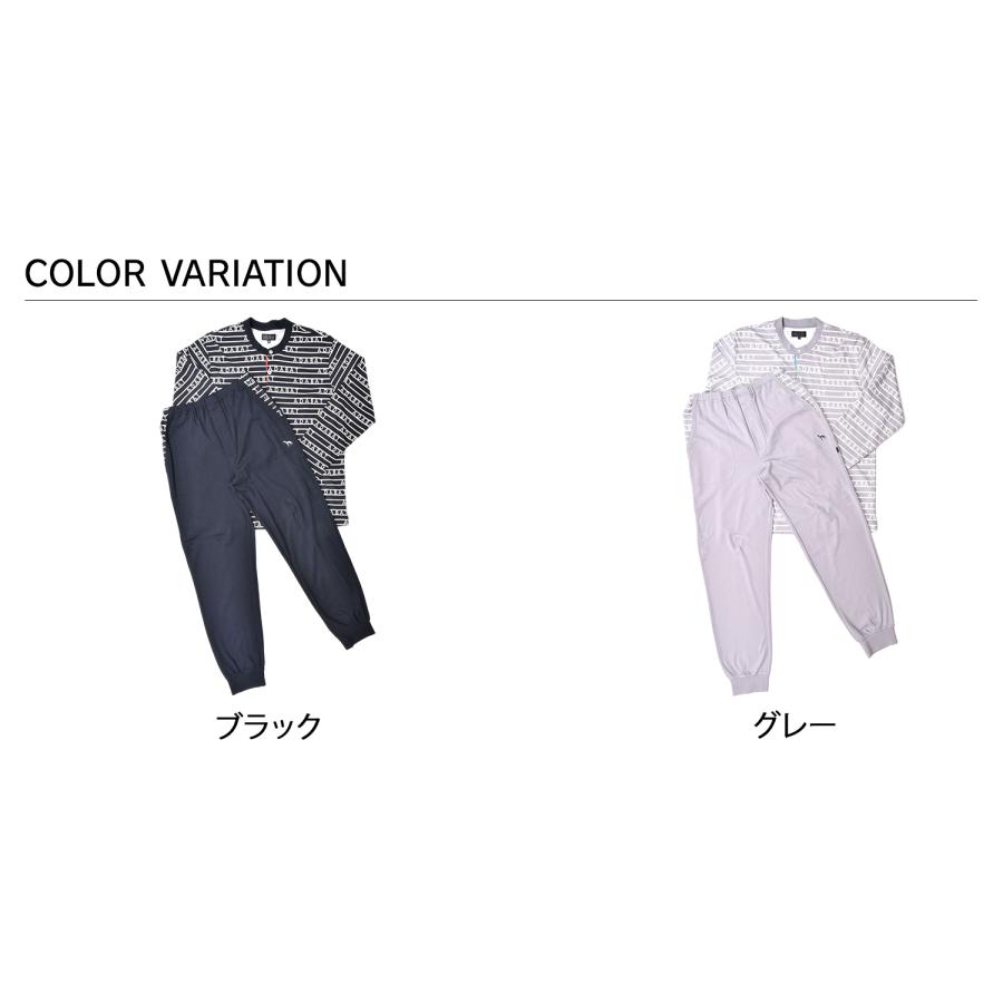 adabat アダバット ルームウェア 部屋着 パジャマ セットアップ ナイトウェア 長袖 メンズ ヘンリーネック ブラック グレー 黒 0236-95 : スニークオンラインショップ ...