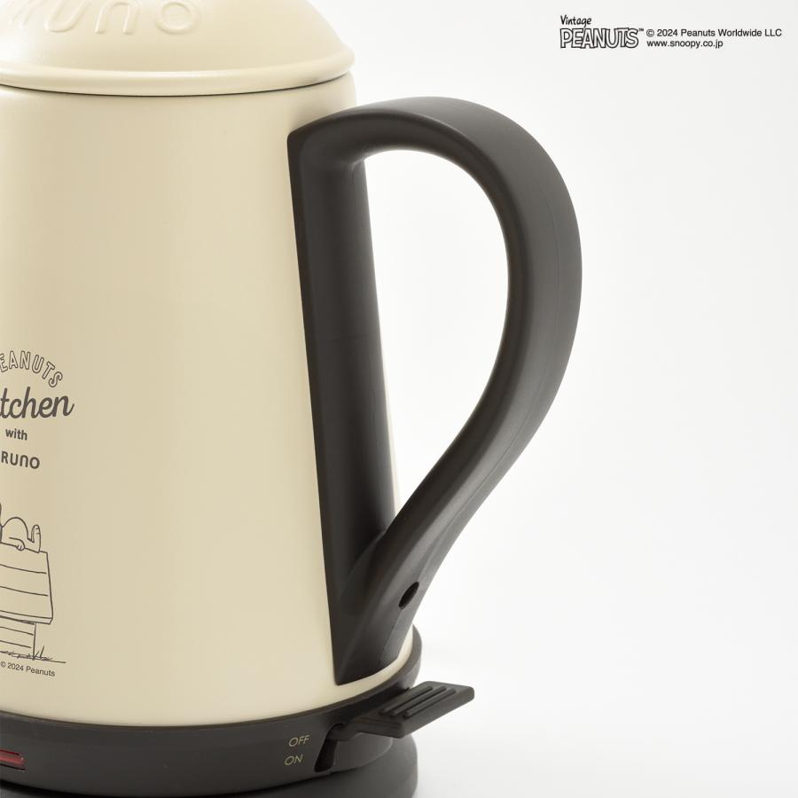 BRUNO ブルーノ 電気ケトル ポット 湯沸かし器 1L ピーナッツ スヌーピー コラボ ステンレス 軽量 手軽 細口 ハンドドリップ PEANUTS ベージュ BOE072 :brun ...