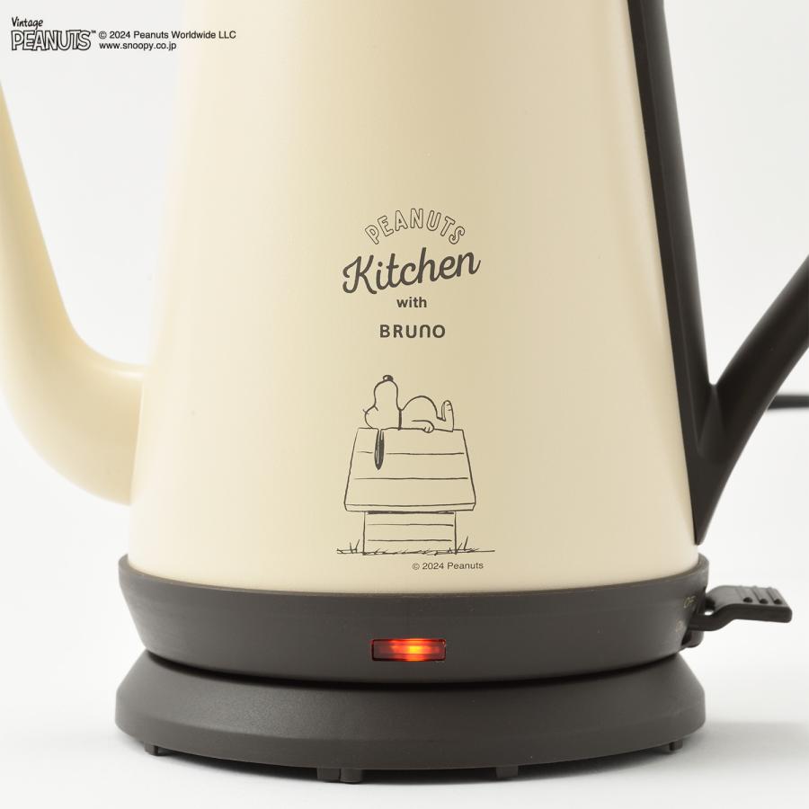 BRUNO ブルーノ 電気ケトル ポット 湯沸かし器 1L ピーナッツ スヌーピー コラボ ステンレス 軽量 手軽 細口 ハンドドリップ PEANUTS ベージュ BOE072 :brun ...