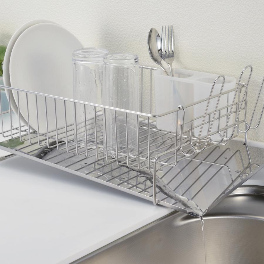 bws SELECTION ビーワースセレクション 水切りラック 水切りかご 斜めに流れる1段水切り右置用／左置用 大容量 スリム ステンレス 日本製 : スニークオンラインショップ - 通販 ...