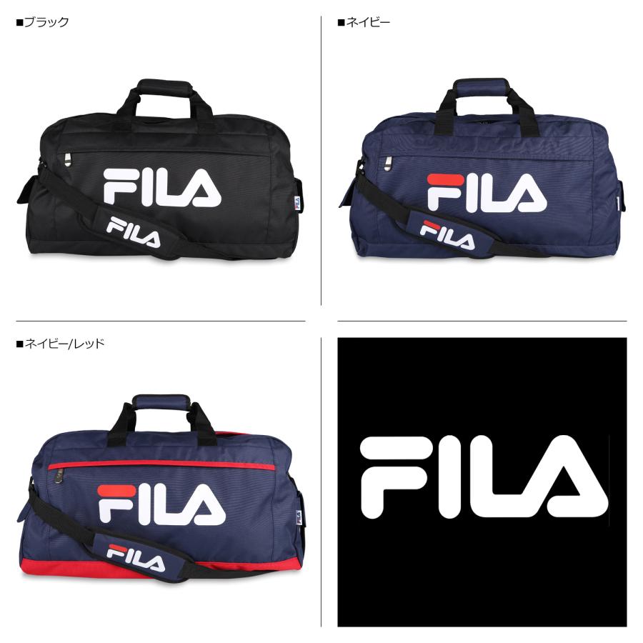 FILA フィラ ボストンバッグ ショルダーバッグ メンズ レディース 42L 大容量 撥水 BOSTON BAG ブラック ネイビー 黒 7582 : スニークオンラインショップ - 通販 ...