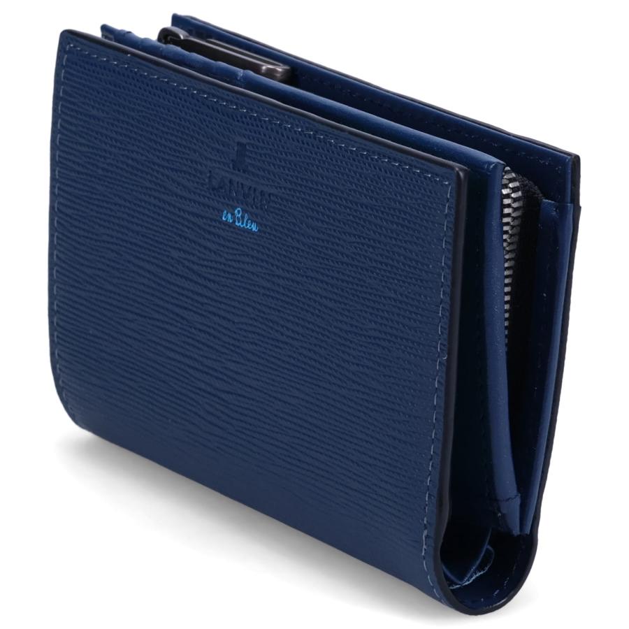 LANVIN en Bleu ランバンオンブルー 財布 二つ折り ウォレット メンズ レディース 革 札入れ WALLET ブラック ネイビー ...