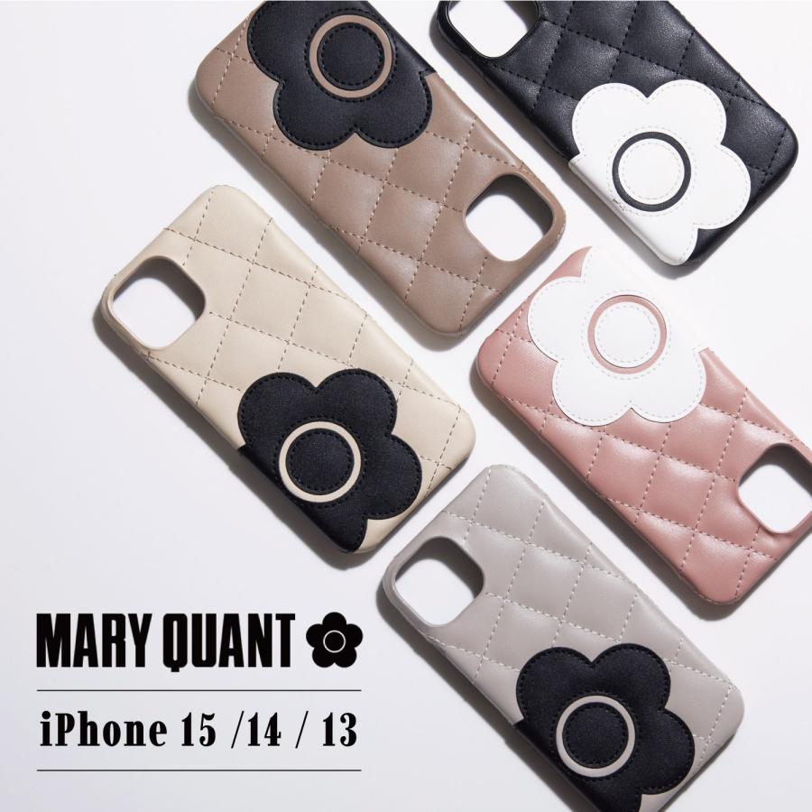 MARY QUANT（マリークヮント） iPhone 15 14 13 スマホケース 携帯 レディース マリクワ PU QUILT LEATHER SHELL CASE : スニークオンライン ...