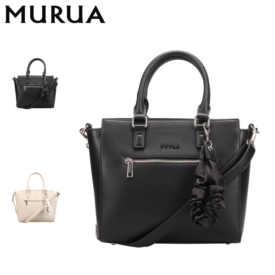 MURUA ムルーア バッグ トートバッグ ショルダーバッグ 2WAY レディース ファスナー付き 斜めがけ ギャザーチャーム ブラック ベージュ 黒 MR-B1335 : スニークオンライン ...
