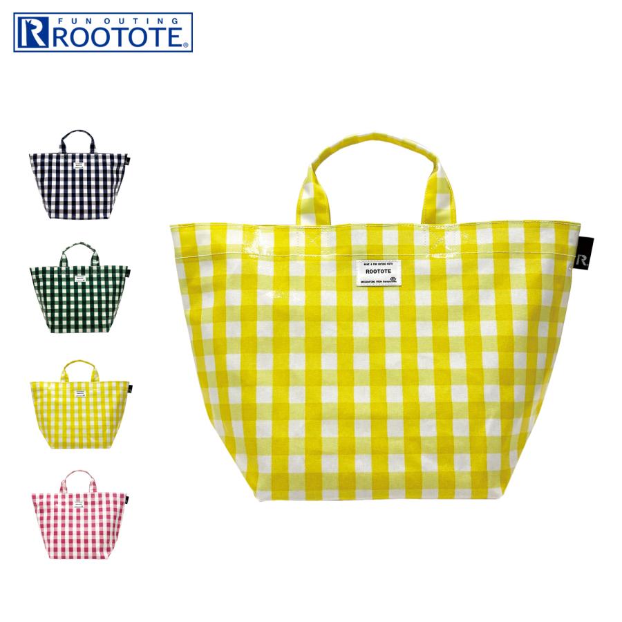 ROOTOTE ルートート トートバッグ バッグ レディース チェック柄 布 ラミネート加工 SN.デリ.ラミネート-Q ネイビー グリーン イエロー ピンク 1030 : スニークオンライン ...