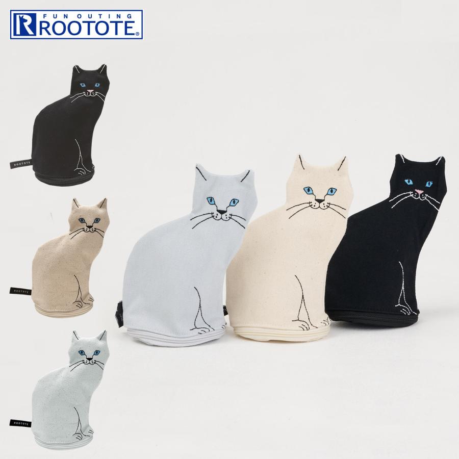 ROOTOTE（ルートート） ポーチ 小物入れ レディース 自立 EU.ウイズルー.オスワリネコ-A ブラック ホワイト グレー 黒 白 1117 : スニークオンラインショップ - 通販 ...