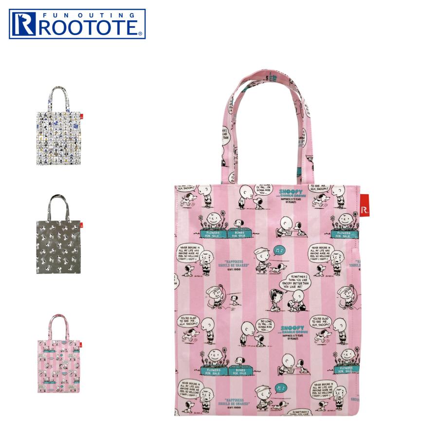 ROOTOTE ルートート トートバッグ IP.A4.ラミ.ピーナッツ-0L レディース A4 軽量 大容量 撥水 IP.A4.LAMI.PEANUTS-0L ホワイト グレー ピンク 白 ...