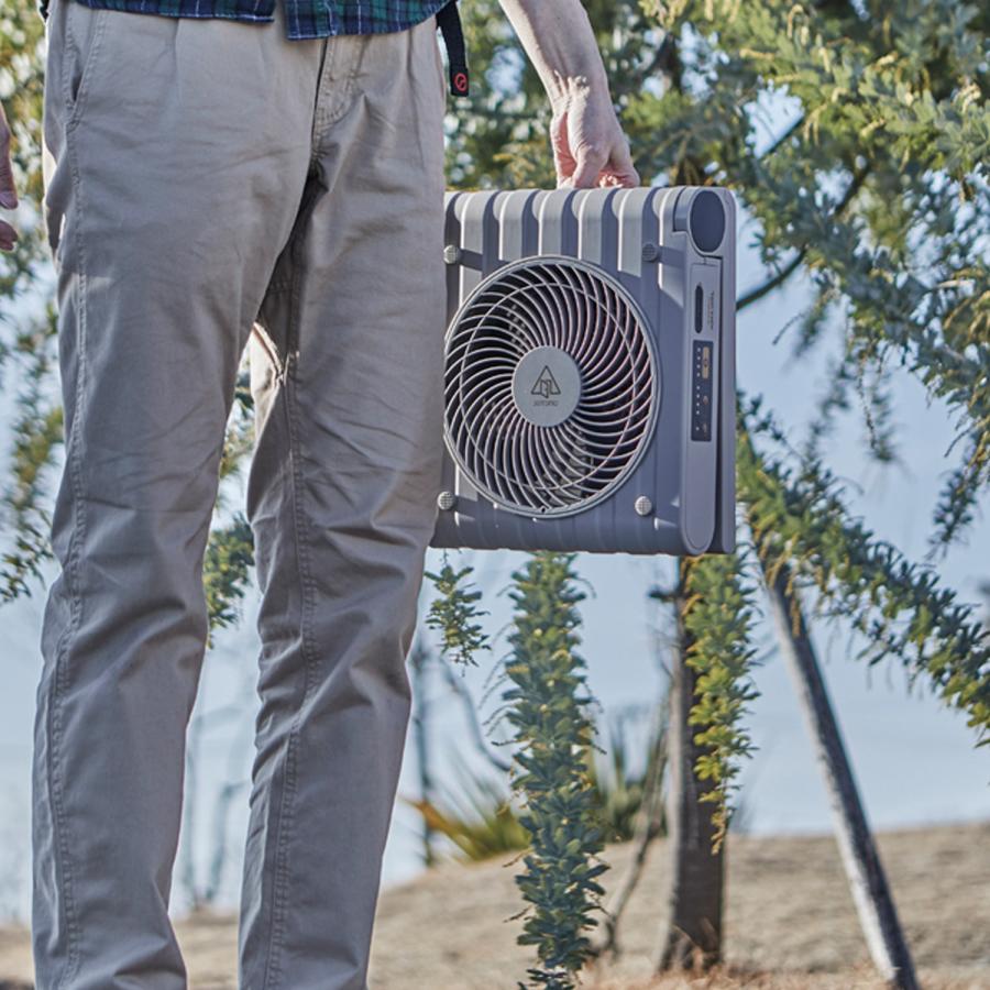 SOTOMO ソトモ ソーラーパワーファン 扇風機 コードレス 大風量 省エネ SOLAR POWER FAN グレー APF-560GY ...