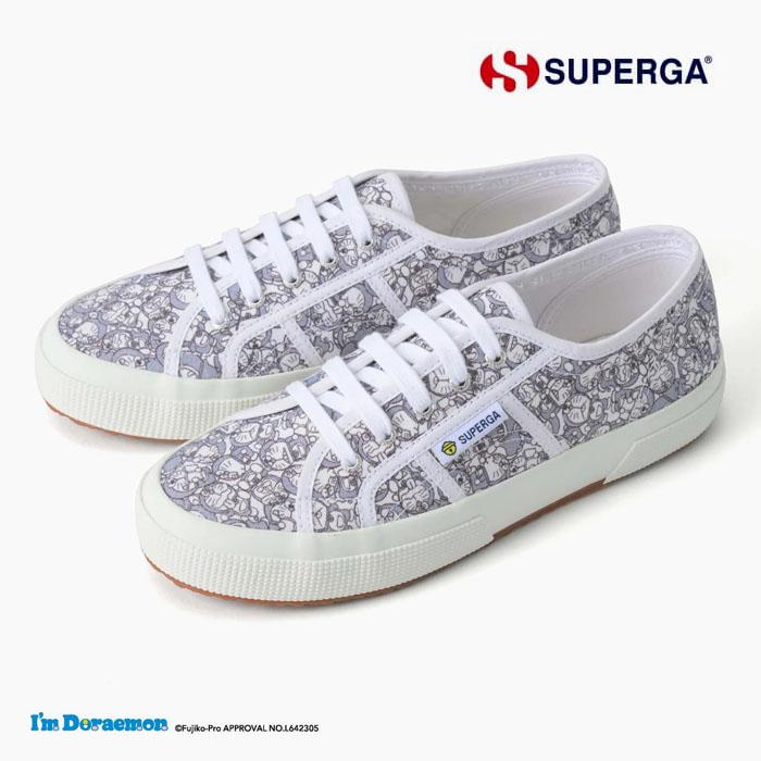 SUPERGA スペルガ ドラえもん コラボ 2750 スニーカー I'M DORAEMON 3A4138FW A00 メンズ レディース 白 グレー ユニセックス キャンバス : スニーカー ...