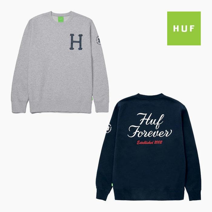 HUF ハフ スウェットシャツ メンズ FOREVER CREW PF00459 トレーナー ロゴ グレー ネイビー : スニーカー坊主 - 通販 - Yahoo!ショッピング