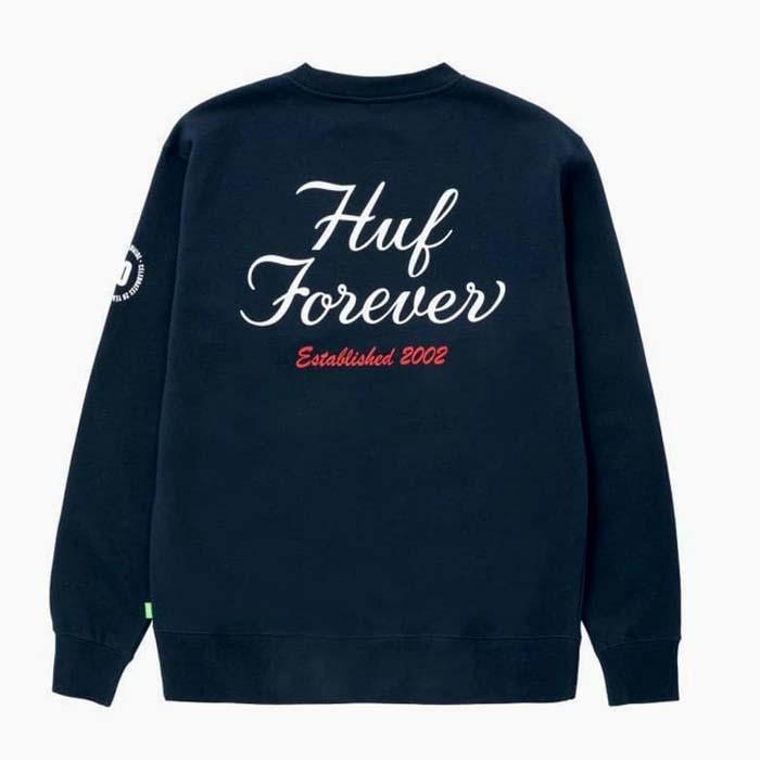 HUF ハフ スウェットシャツ メンズ FOREVER CREW PF00459 トレーナー ロゴ グレー ネイビー : スニーカー坊主 - 通販 - Yahoo!ショッピング