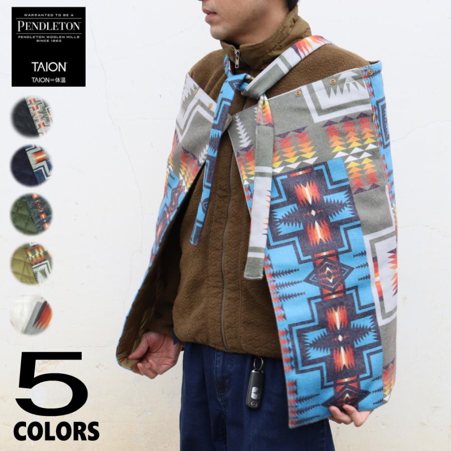 PENDLETON ペンドルトン × タイオン TAION 4WAY ポンチョ PDT-TON-223013 ブラック ネイビー ダーク ...