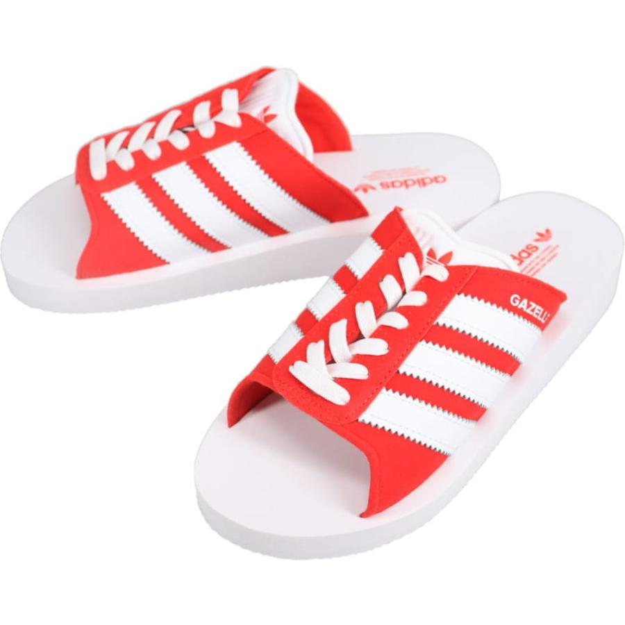 adidas 交換送料片道無料 アディダス サンダル ガゼルビーチスライド GAZELLE BEACH SLIDES レッド/フットウェア ...